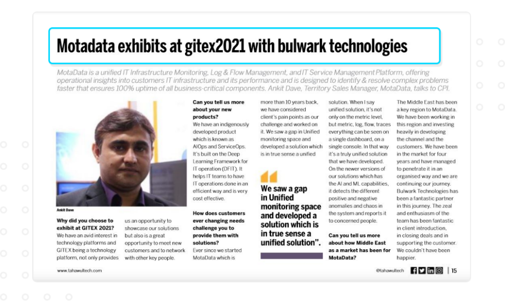 Motadata at GITEX Technology Week 2021: Highlights and Insights