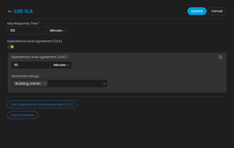 Operational Level Agreement (OLA) - Motadata