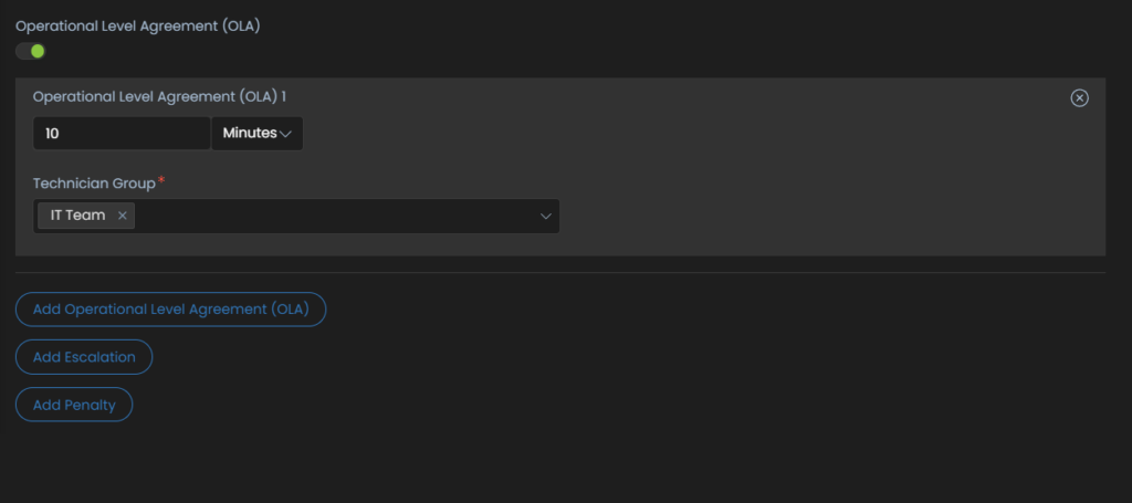 Service Level Agreement