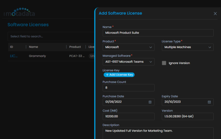 Software License Management | Motadata