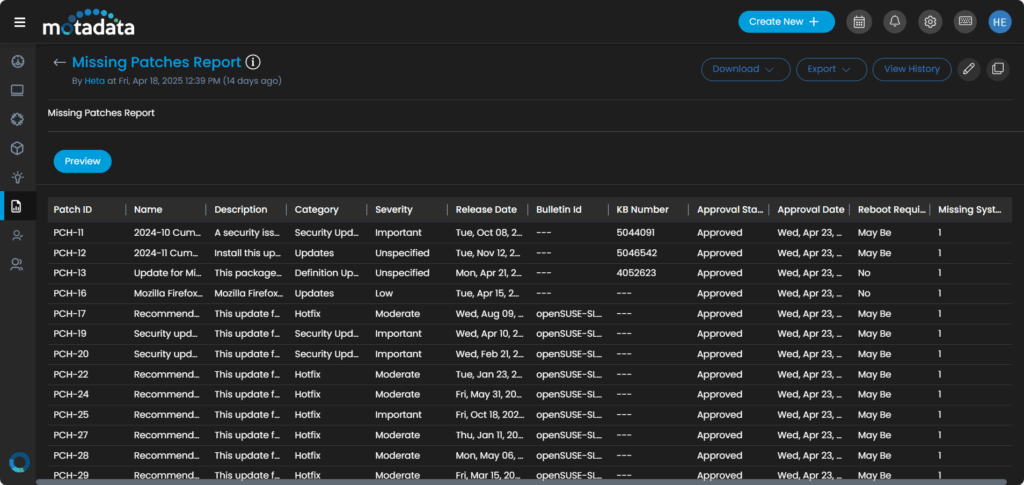 Linux Patch Management - Motadata