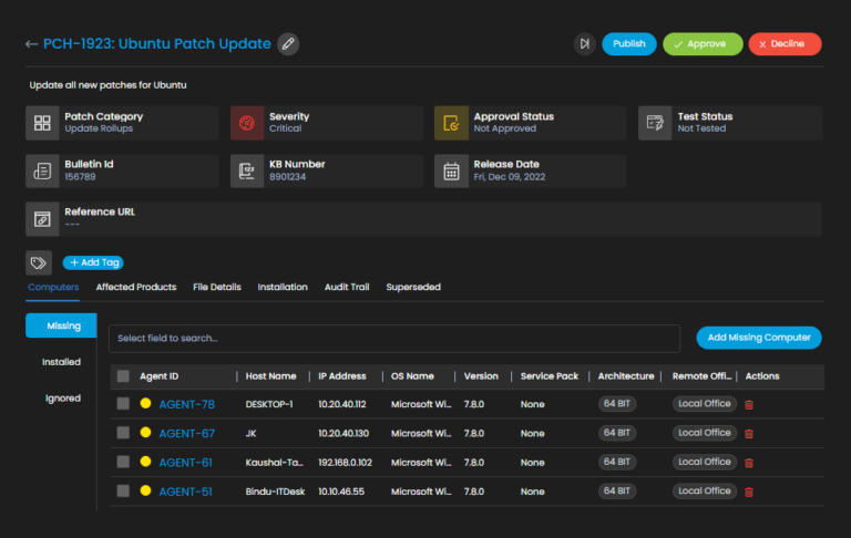 Ubuntu Patch Management | Motadata